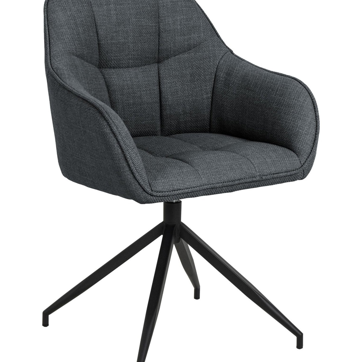 Åre Spisebordsstol m. armlæn og drej, Grå stof – Botrendy