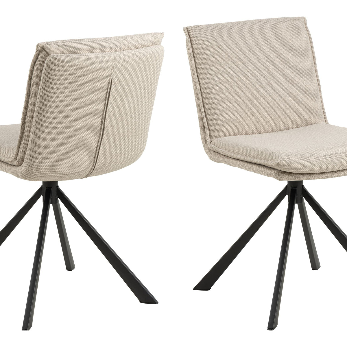 Flynn Spisebordsstol m. drej, Beige stof – Botrendy