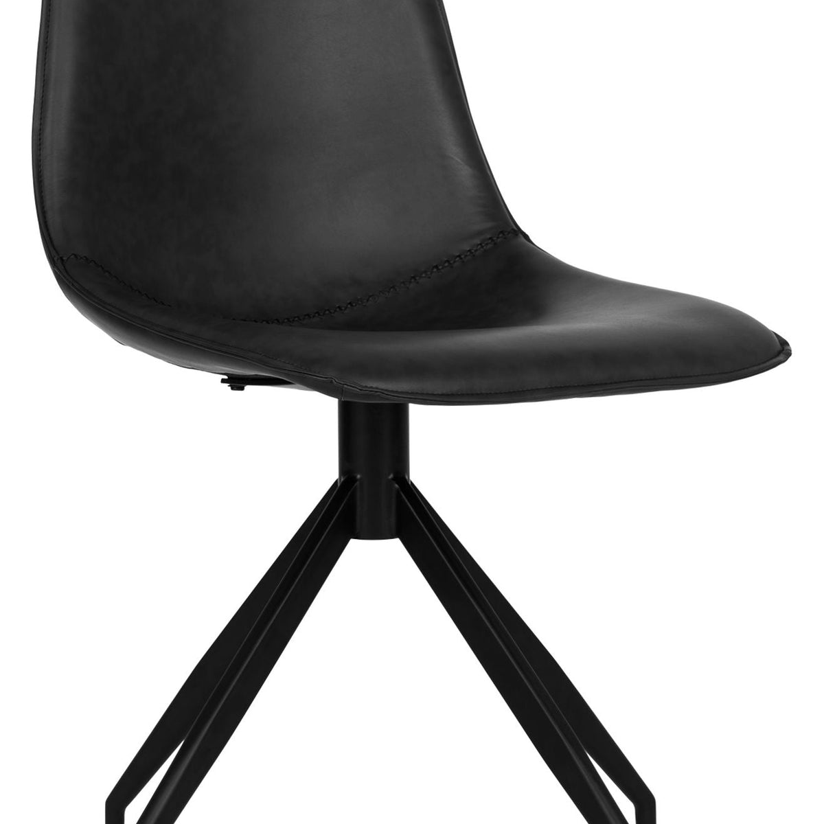 Monaco Spisebordsstol m. drejefod, Sort PU – Botrendy