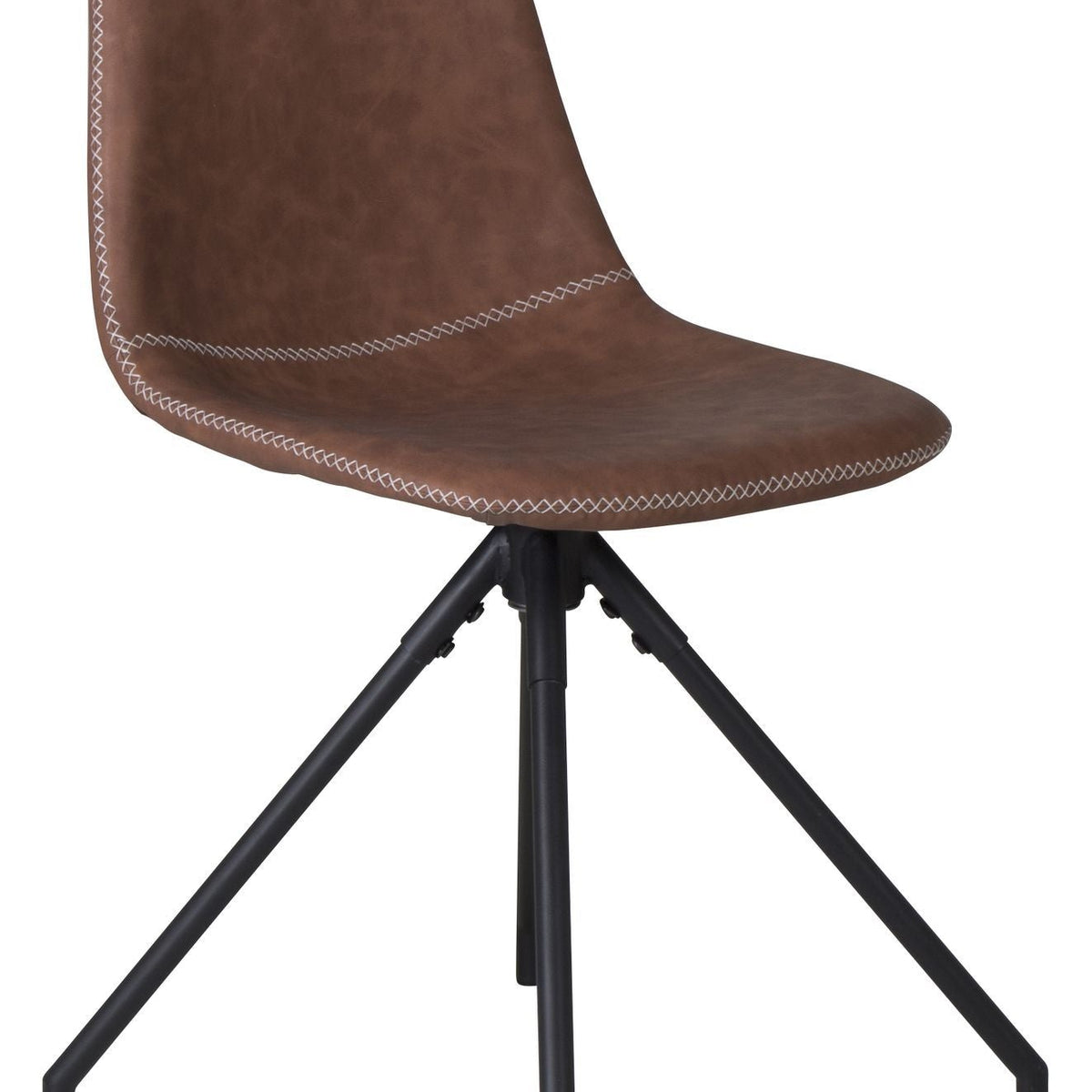 Polar Spisebordsstol m. drej, Brun PU, Sorte metalben - UNOLIVING – Botrendy