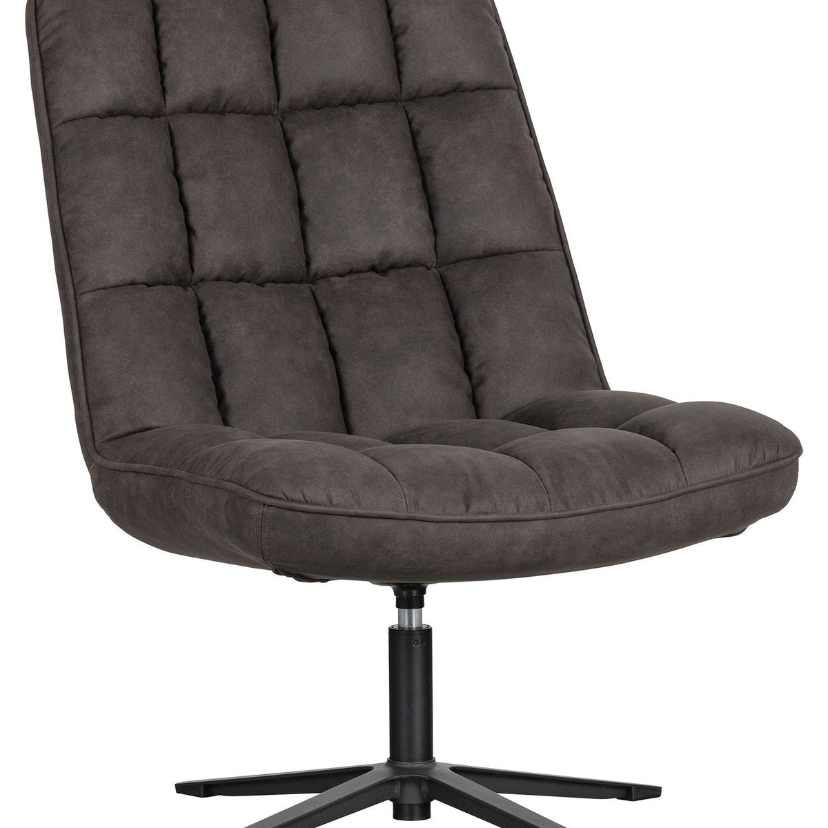 Woood Dirkje Loungestol m. drejefod, Sort Kunstlæder - UNOLIVING.COM – Botrendy