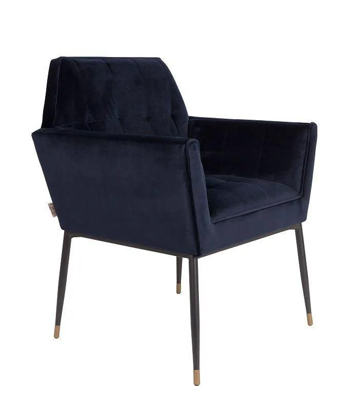 Dutchbone Kate Spisebordsstol m/armlæn Deep blue - UNOLIVING – Botrendy