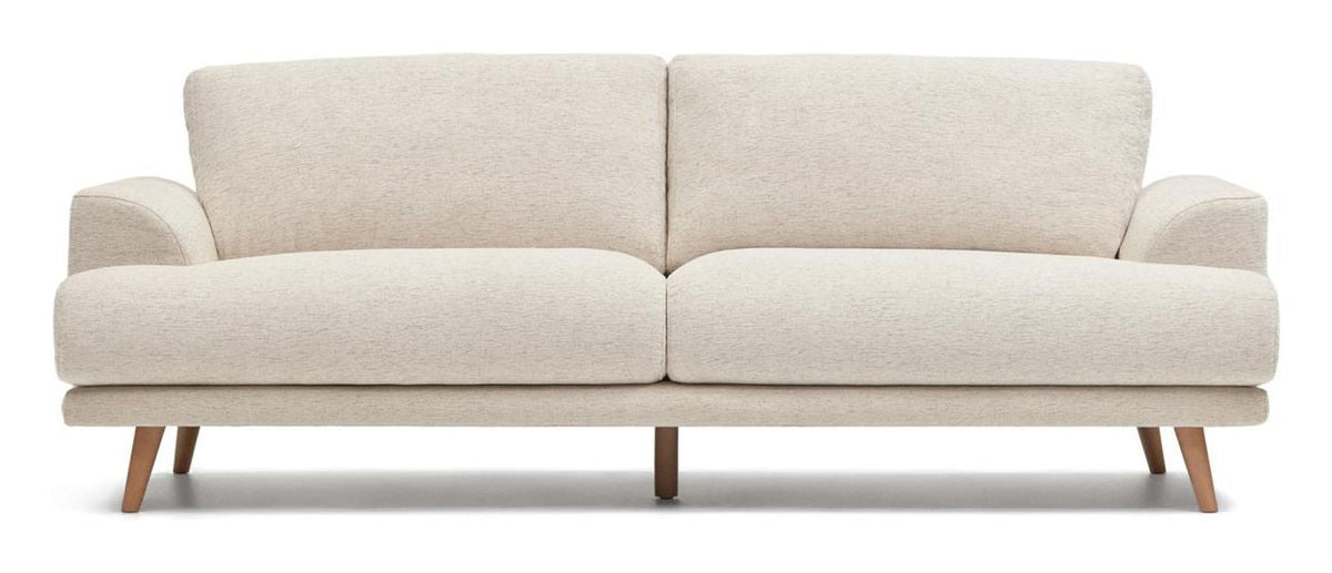 Karin 3 Seater Sofa Beige - Solid Beech Wood Legs, 231 cm – Botrendy