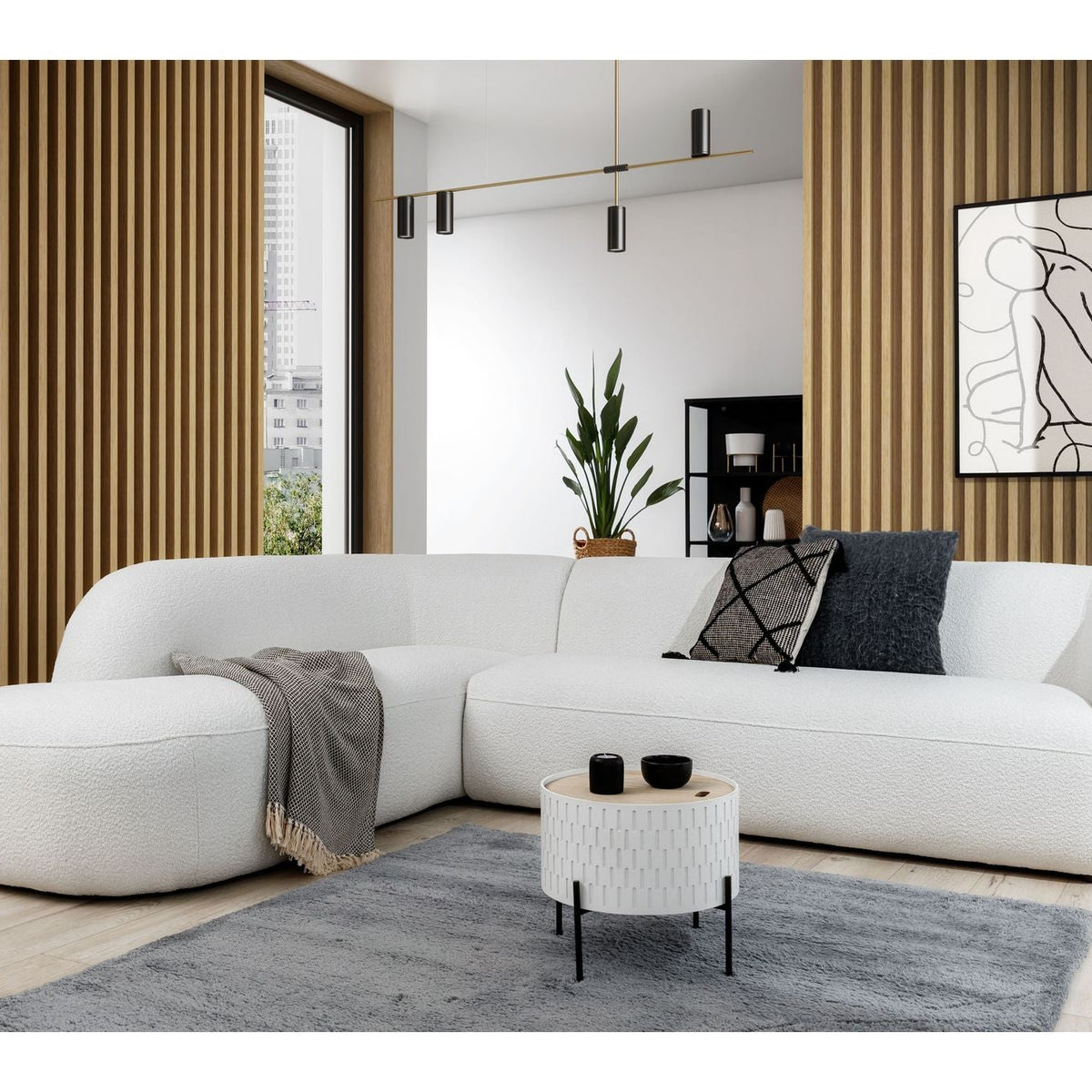 Rothschild 2,5-pers Sofa open højre, Offwhite – Botrendy